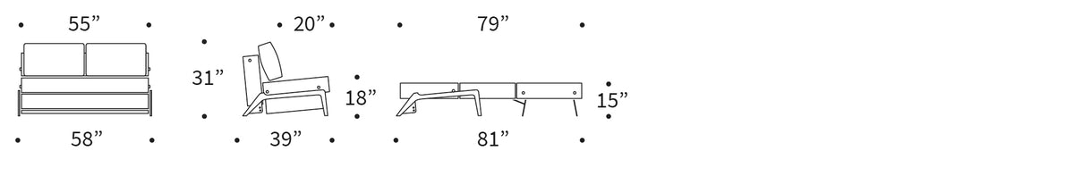 Innovation Living Cubed Full Size Sofa Bed With Dark Wood Legs 521 Mix ...