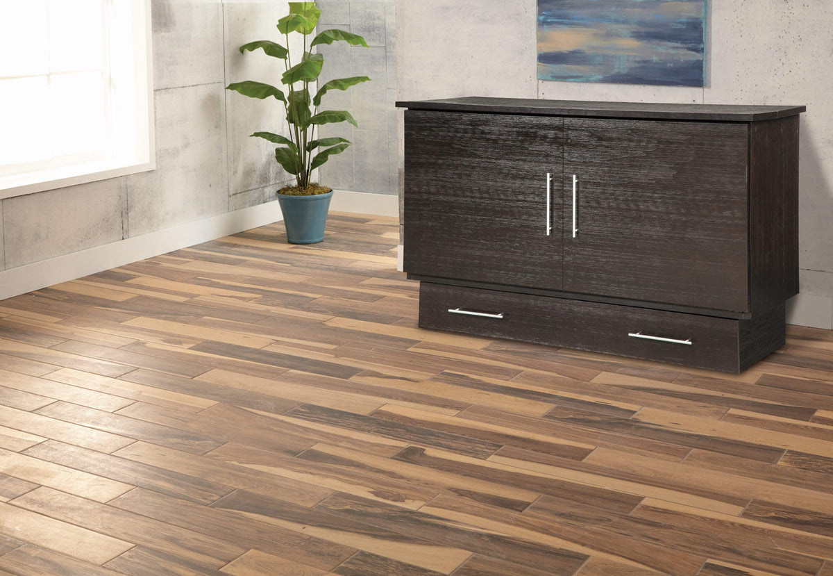 Arason Coffee/Espresso Queen Cabinet Bed | Best Murphy Bed Chest – Hide ...